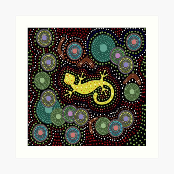 "Aboriginal Art Gecko" Art Print for Sale by iamhewho | Redbubble