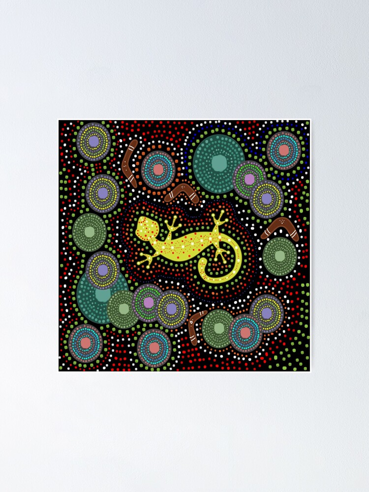 "Aboriginal Art Gecko" Poster for Sale by iamhewho | Redbubble