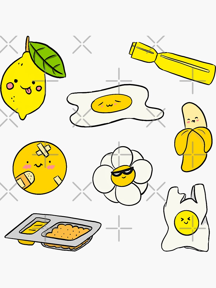 "yellow kawaii stickers" Sticker by emmiwu | Redbubble