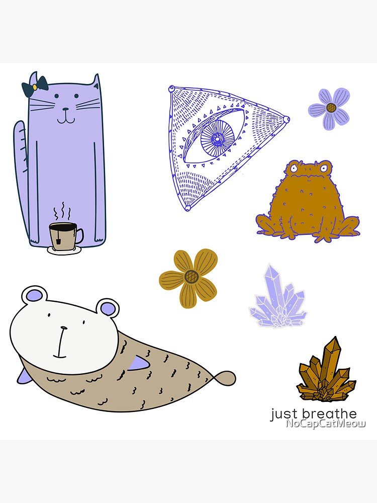 "Tea time with a friend and a toad " Sticker by NoCapCatMeow | Redbubble