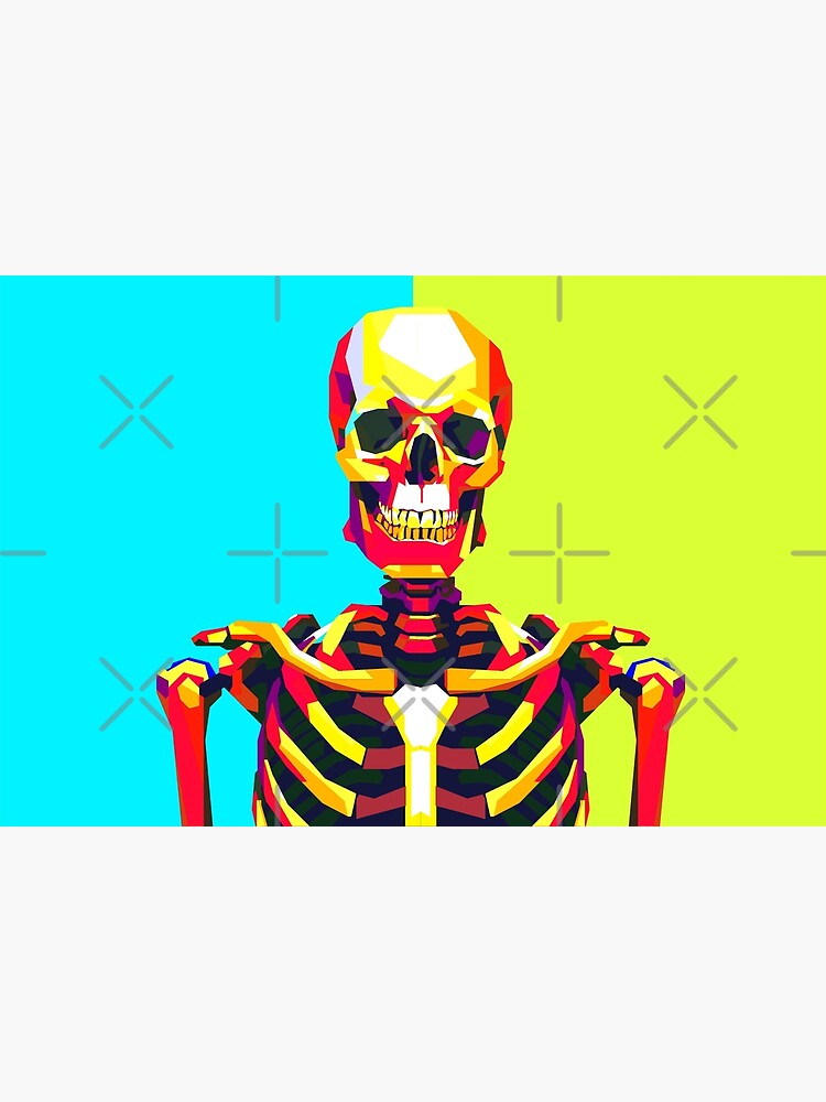 "Human Skeleton - Pop Art Background - Light Blue and Soft Olive ...
