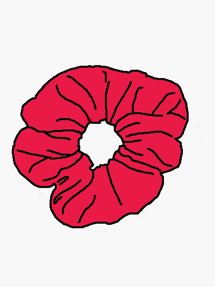 "Red Scrunchie sticker" Sticker for Sale by Kerrinimmons | Redbubble