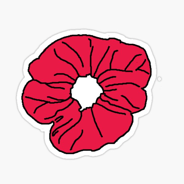 "Red Scrunchie sticker" Sticker for Sale by Kerrinimmons | Redbubble