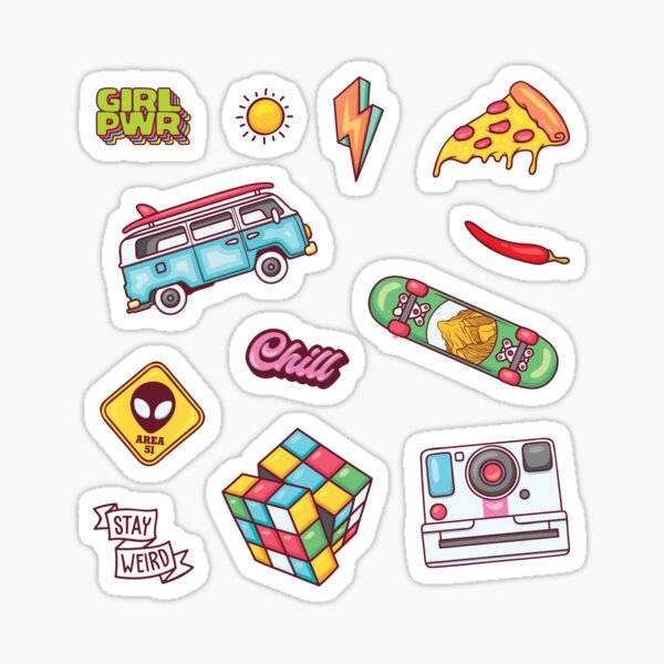 "cool and colorful Sticker pack" Sticker by 21Kstore | Redbubble