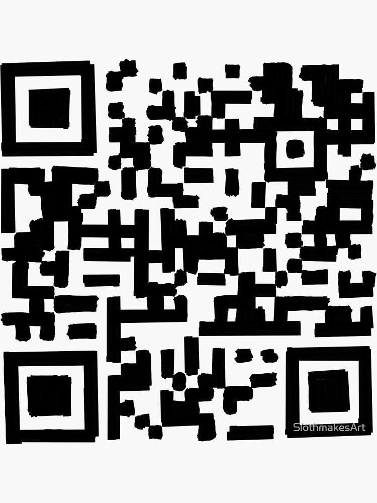 "Rick Astley QR code" Sticker for Sale by SlothmakesArt | Redbubble