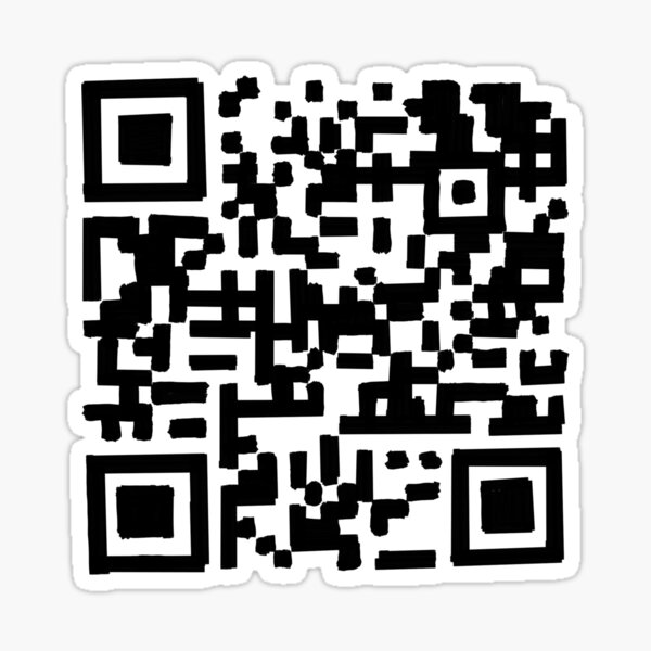 "Rick Astley QR code" Sticker for Sale by SlothmakesArt | Redbubble