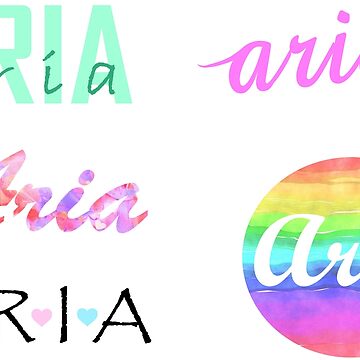 "Aria name stickers pack" Sticker for Sale by tshirtsmash | Redbubble