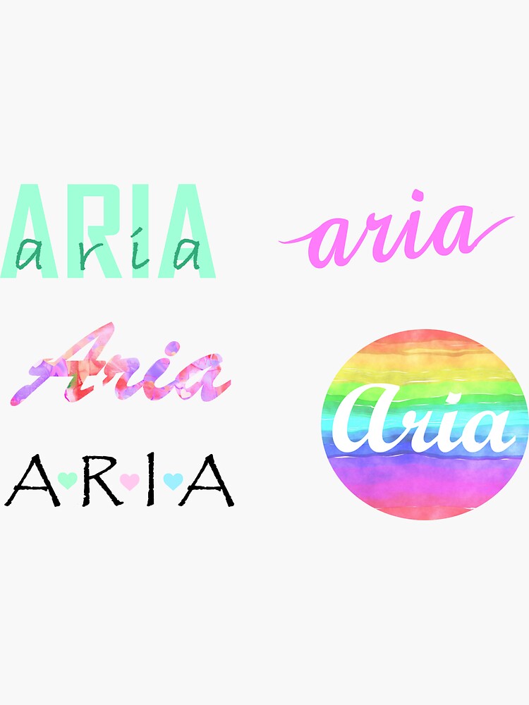 "Aria name stickers pack" Sticker for Sale by tshirtsmash | Redbubble