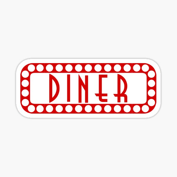 "Vintage "Diner" retro design" Sticker for Sale by DiscoDaisyy | Redbubble