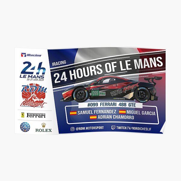 Poster « RDM Motorsport | 24h du Mans 2020 HD », par nordicheslif ...