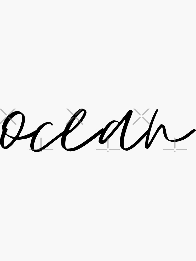 "ocean font word" Sticker by SaltandWaves | Redbubble