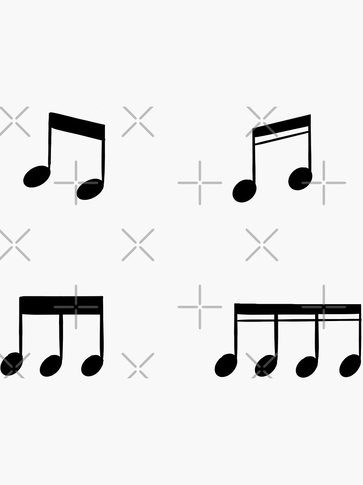 Pegatina «notas musicales - corcheas, triplete, notas sexto» de ...