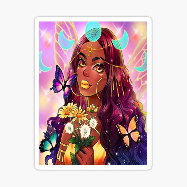 "magical girl art" Sticker for Sale by heavenlymasks | Redbubble
