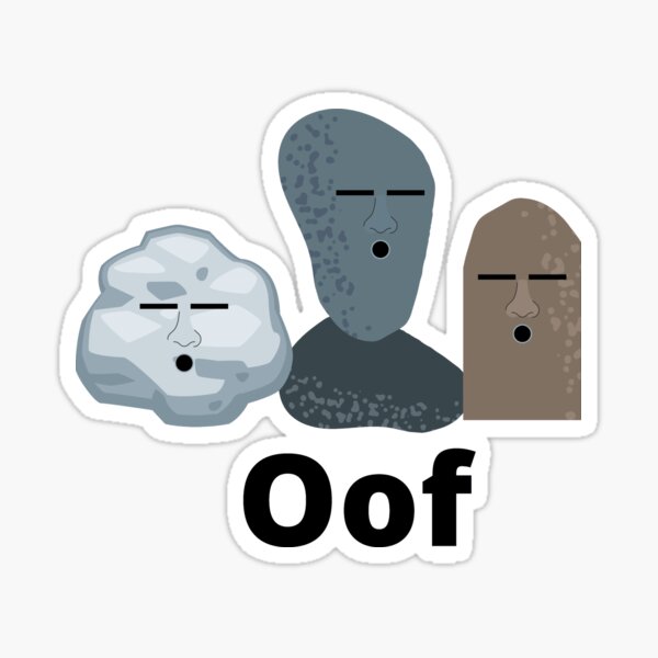 Pegatina «Oof Stones Versión de dibujos animados» de LightBeacon ...