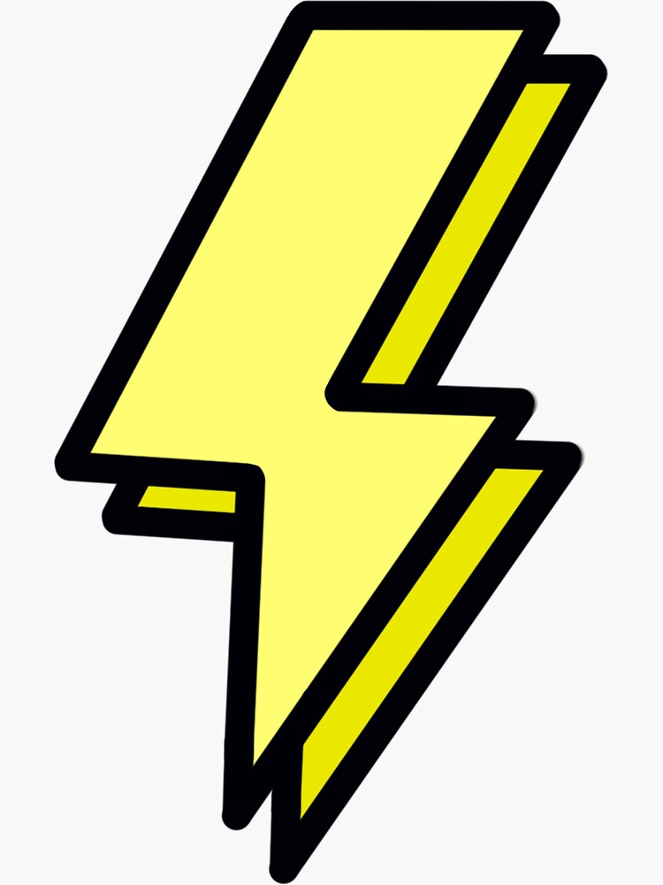 "Yellow Lightning Bolt" Sticker for Sale by emsstickerart | Redbubble