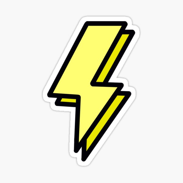 "Yellow Lightning Bolt" Sticker for Sale by emsstickerart | Redbubble