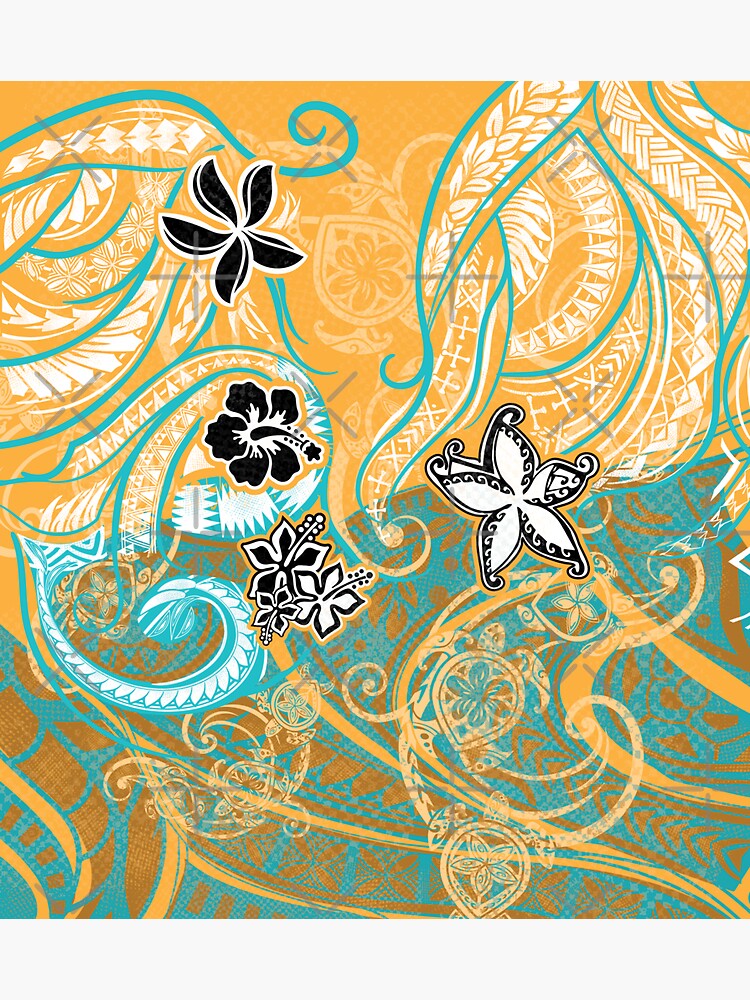 "Polynesian Touch Of Black Tribal Design" Sticker by sunnthreads ...