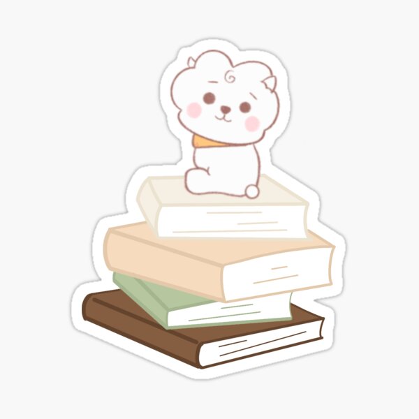 "BT21 RJ on a Book Stack- cute baby RJ" Sticker for Sale by a-sweet-tea ...