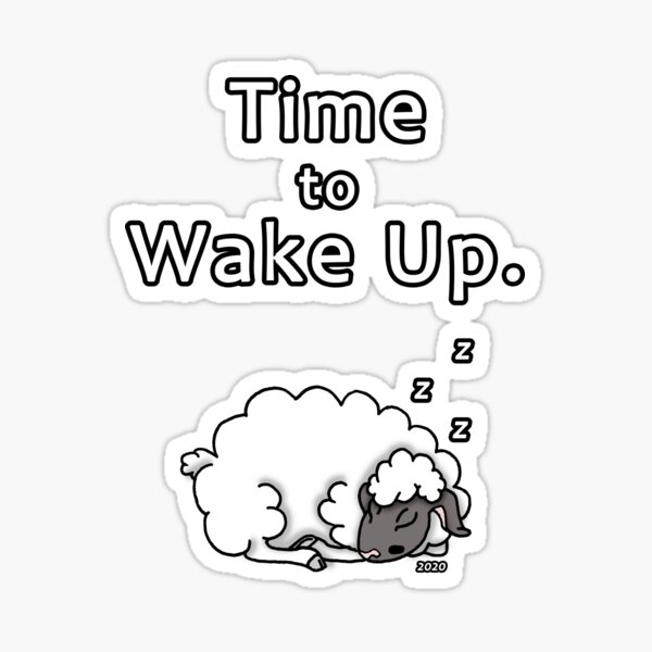 "Time to Wake Up" Sticker for Sale by TinFoilHatKids | Redbubble
