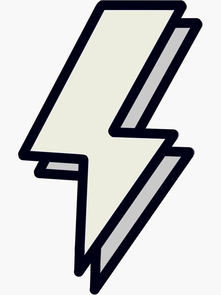 "Light Gray Lightning Bolt" Sticker for Sale by emsstickerart | Redbubble