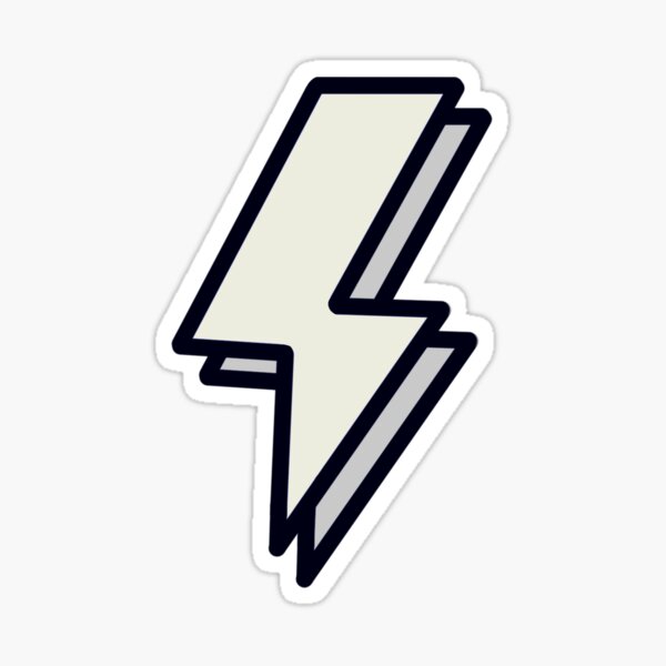 "Light Gray Lightning Bolt" Sticker for Sale by emsstickerart | Redbubble