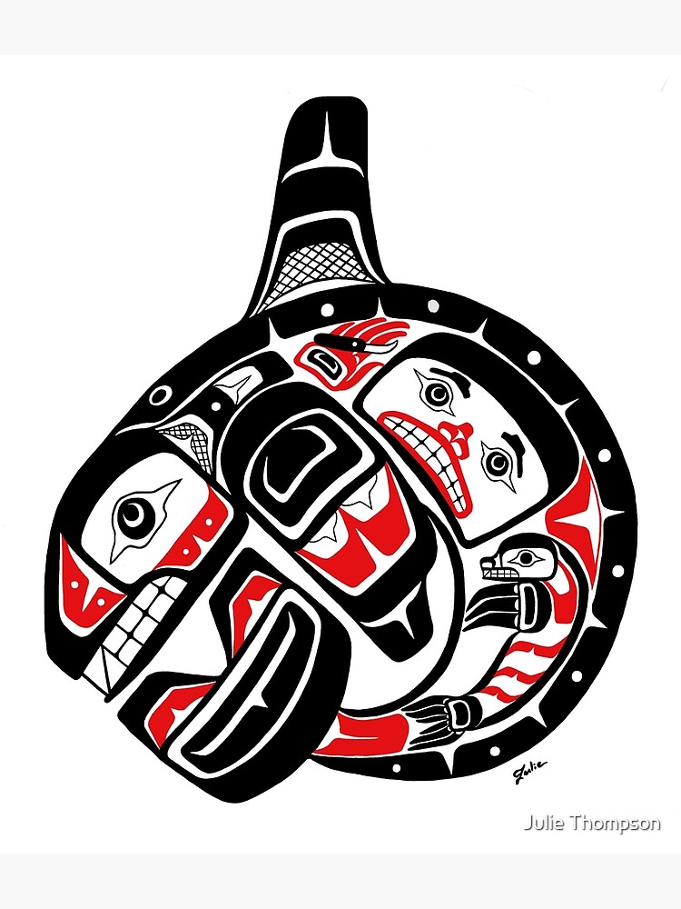 "BLACKFISH - PNW Alaska, Tlingit style orca killer whale" Art Print for ...
