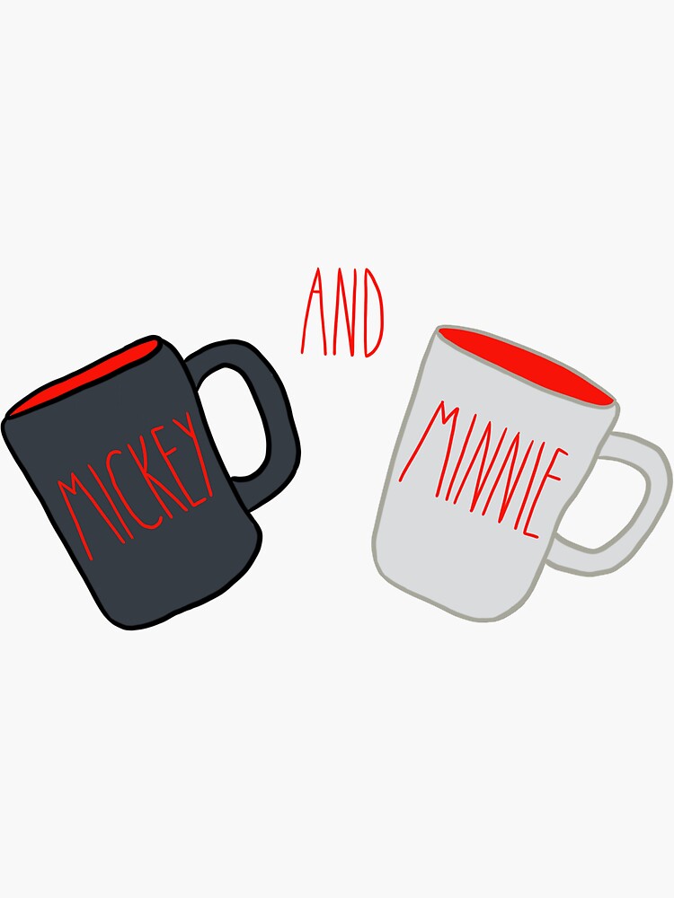 Pegatina «Mickey y Minnie Rae Dunn: tazas» de amy-rinnn | Redbubble