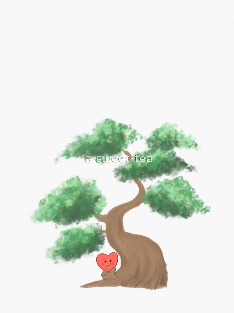 "BT21 Tata Under a Bonsai Tree- cute baby tata" Sticker for Sale by a ...