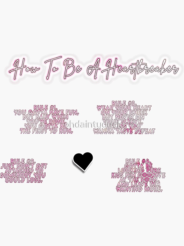 "How to be a heartbreaker sticker pack." Sticker by ohdaintyduck ...