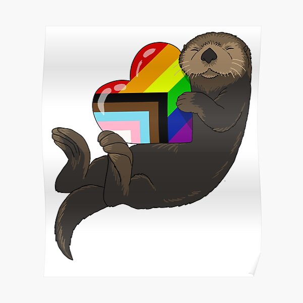 "Pride Pets - Otter Progressive Pride Flag" Poster for Sale by ...