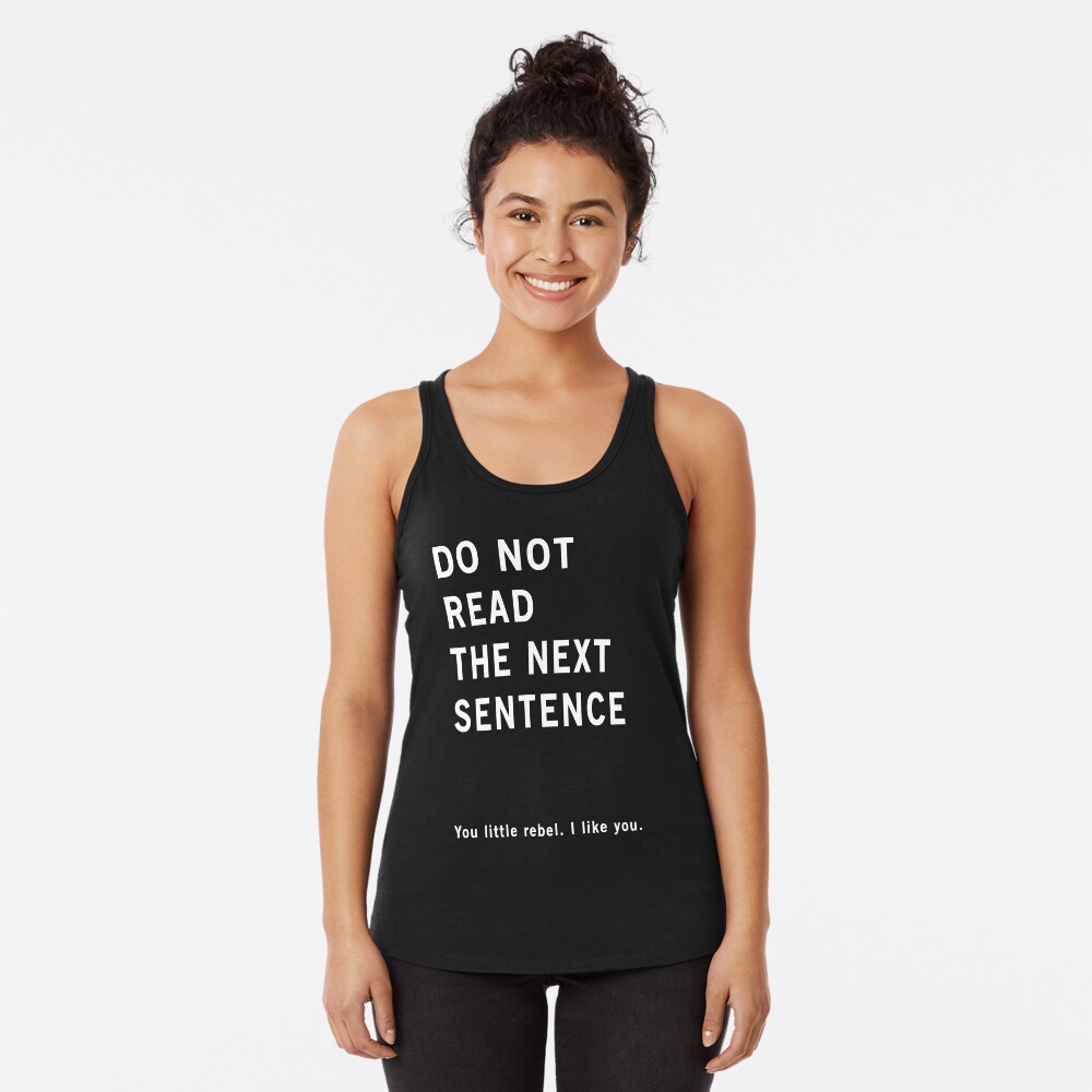 "Do not read the next sentence " Fitted V-Neck T-Shirt for Sale by ...