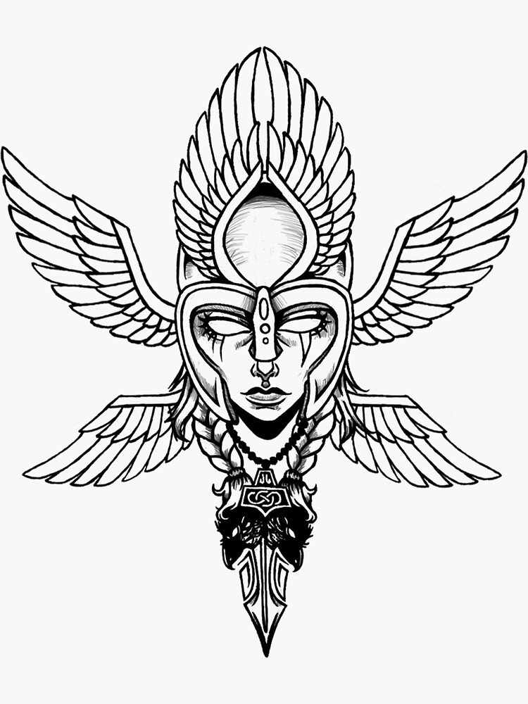 "Valkyrie" Sticker for Sale by KuroKaite | Redbubble