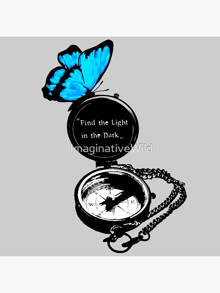 "Blue butterfly | Compass | Quote" Poster by ImaginativeWild | Redbubble