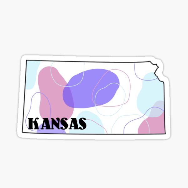 "Kansas Abstract State" Sticker for Sale by radiant-designs | Redbubble