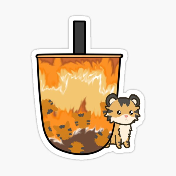 "Tiger Brown Sugar Boba Milk Tea" Sticker for Sale by chillayx | Redbubble