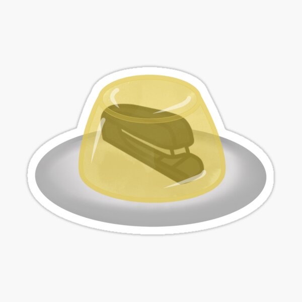 "The Office Stapler In Jello Jim/Dwight Prank" Sticker for Sale by ...
