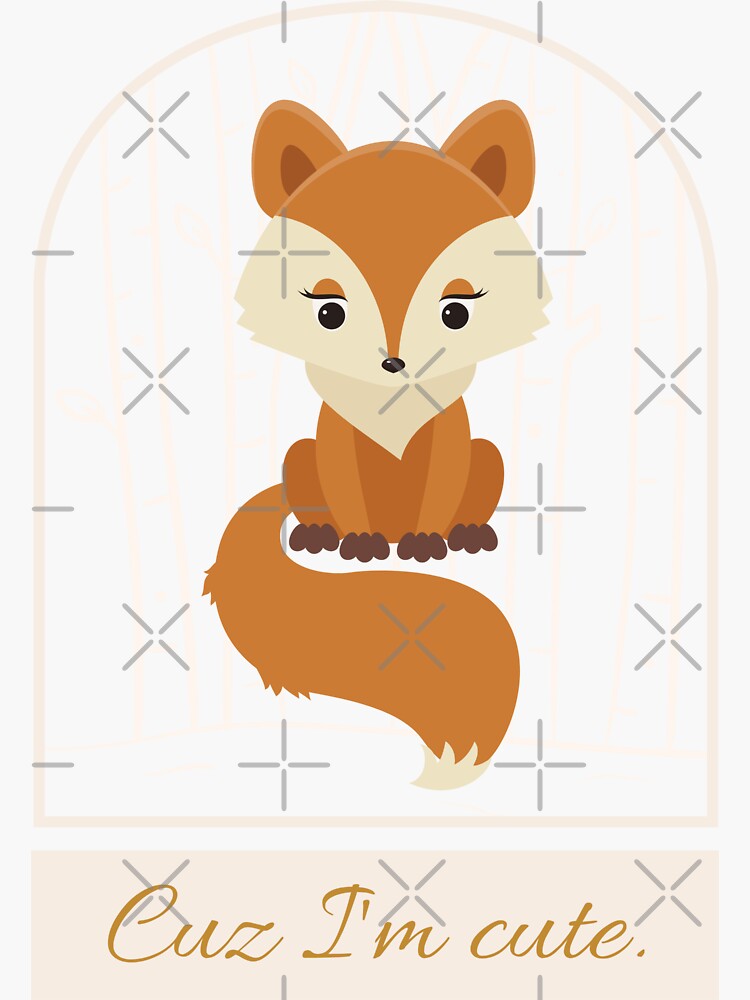 "Cute cheeky fox in nature" Sticker by SowhatStudios | Redbubble