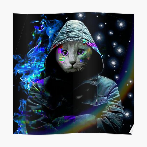 Póster «Gato hacker cibernético» de Googloborg | Redbubble