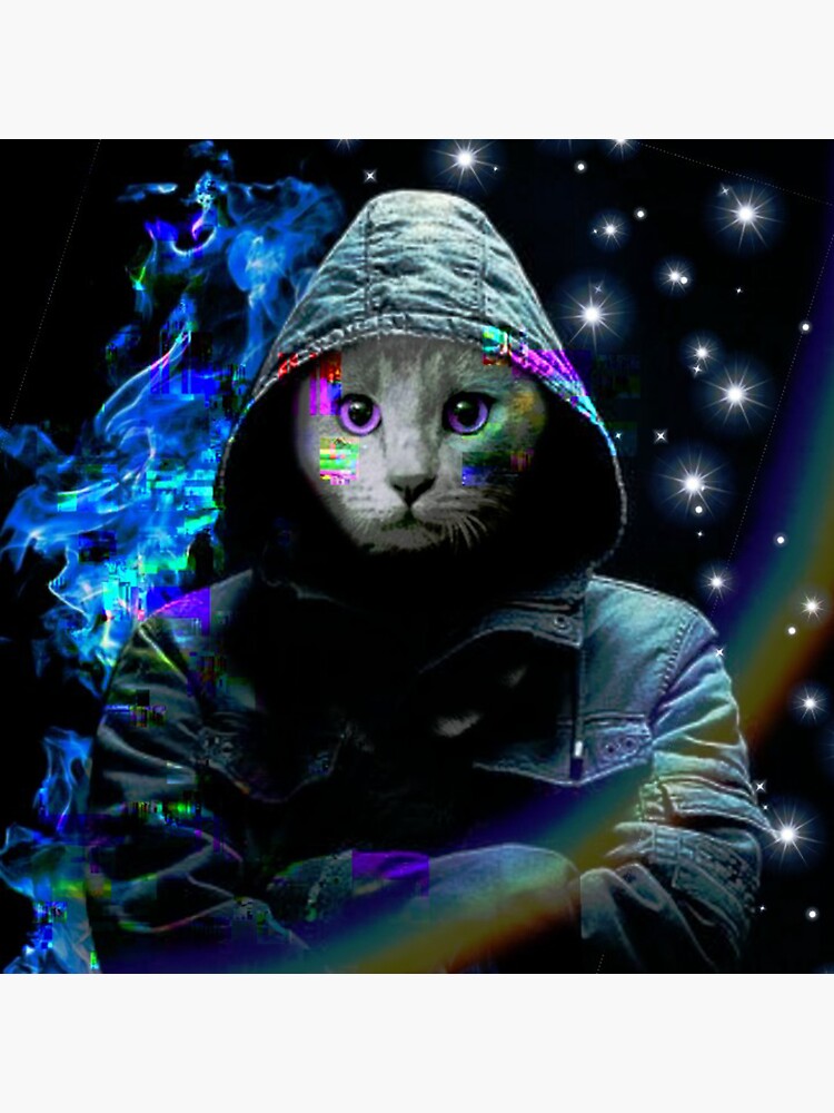 "Cyber hacker cat" Sticker for Sale by Googloborg | Redbubble