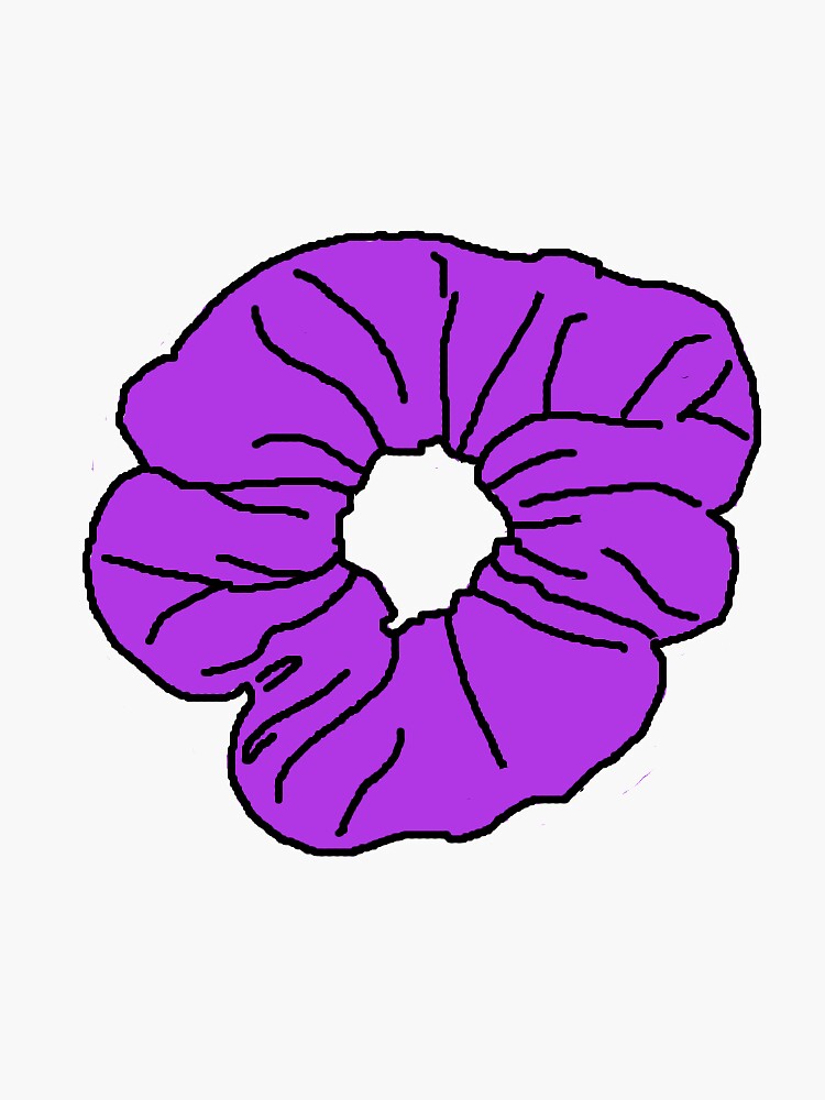 "Purple Scrunchie Sticker" Sticker for Sale by Kerrinimmons | Redbubble