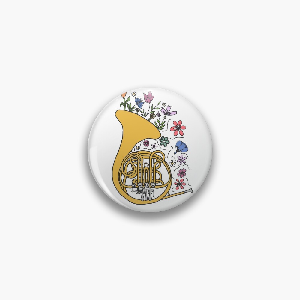"Floral French Horn" Sticker for Sale by Morgansky | Redbubble