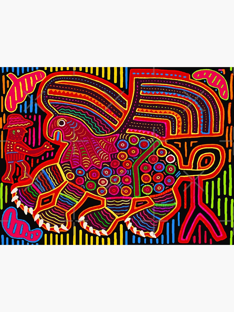 "Kuna Indian Dragon Mola" Sticker for Sale by Esprit-Mystique | Redbubble