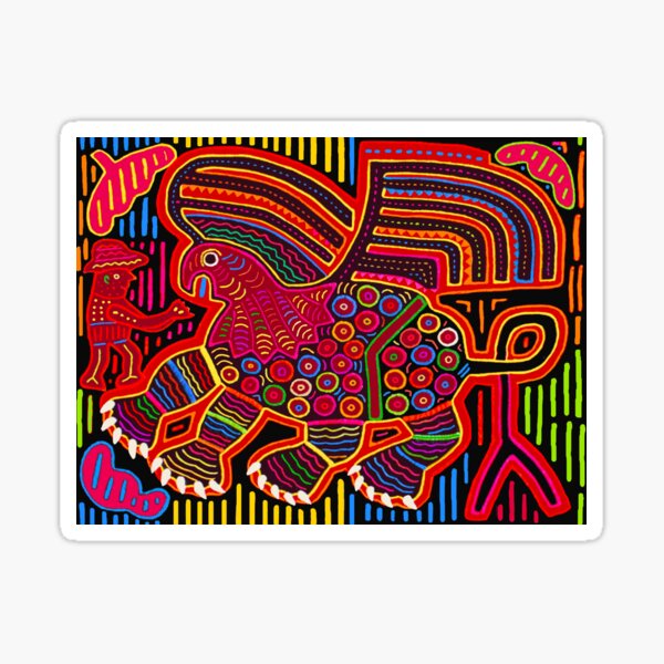 "Kuna Indian Dragon Mola" Sticker for Sale by Esprit-Mystique | Redbubble