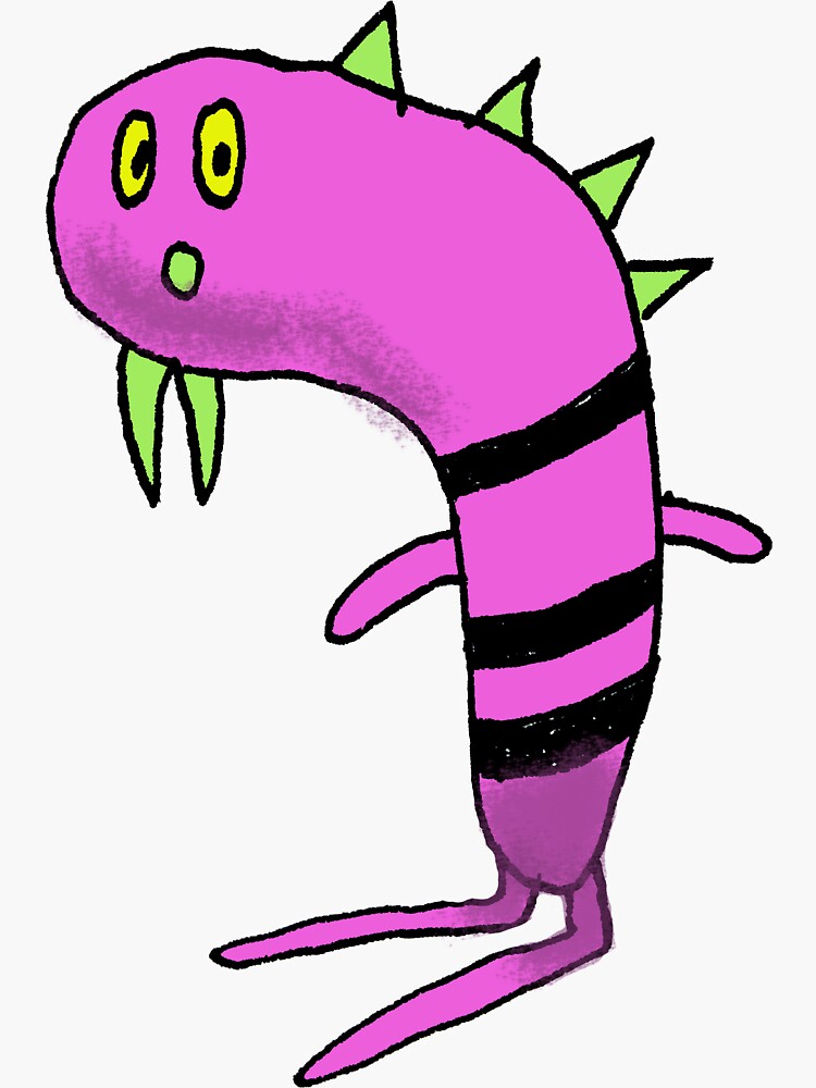 Pegatina «Personaje de dibujos animados alienígena monstruo morado» de ...