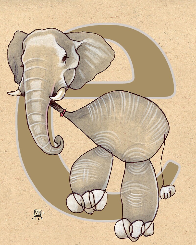 "E is for ELEPHANT" by busymockingbird | Redbubble