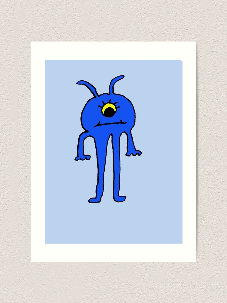 "Blue Alien Monster Cartoon Character" Art Print for Sale by ...