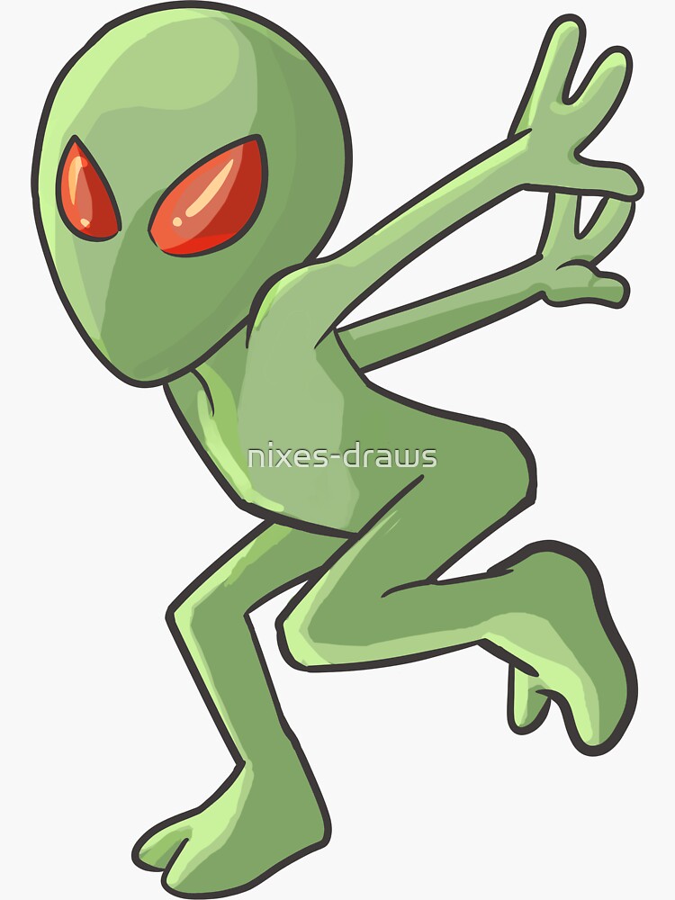 "Cryptid: Alien" Sticker for Sale by nixes-draws | Redbubble