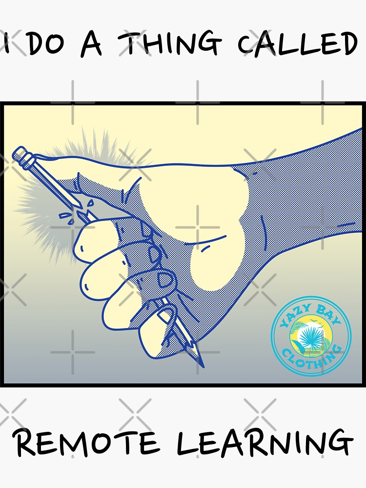 "Back To School - Remote Learning - Pencil - Black Chalk" Sticker for ...