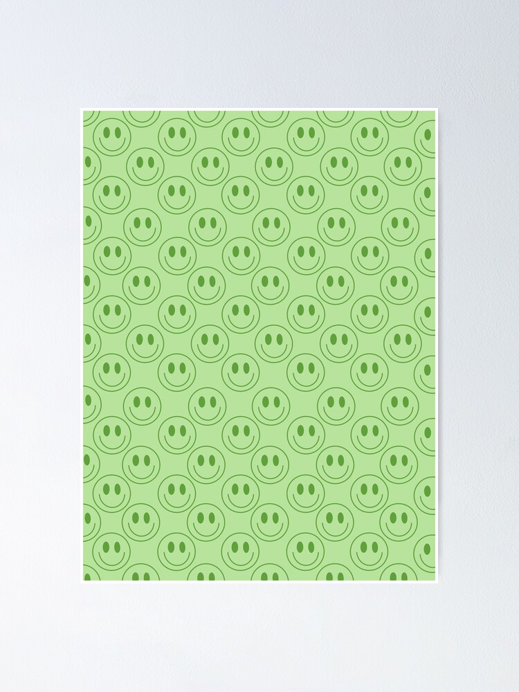 "GREEN SMILEYS" Poster by Glossypop | Redbubble