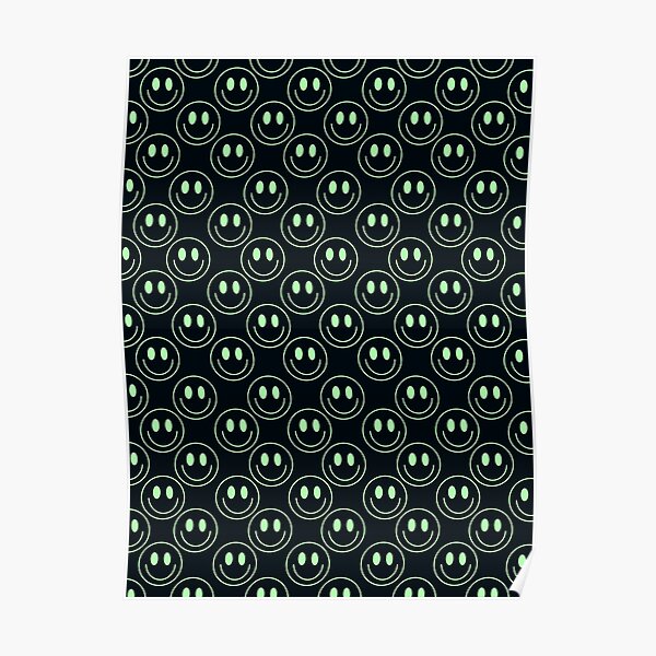 "NEON GREEN SMILEYS" Poster for Sale by Glossypop | Redbubble